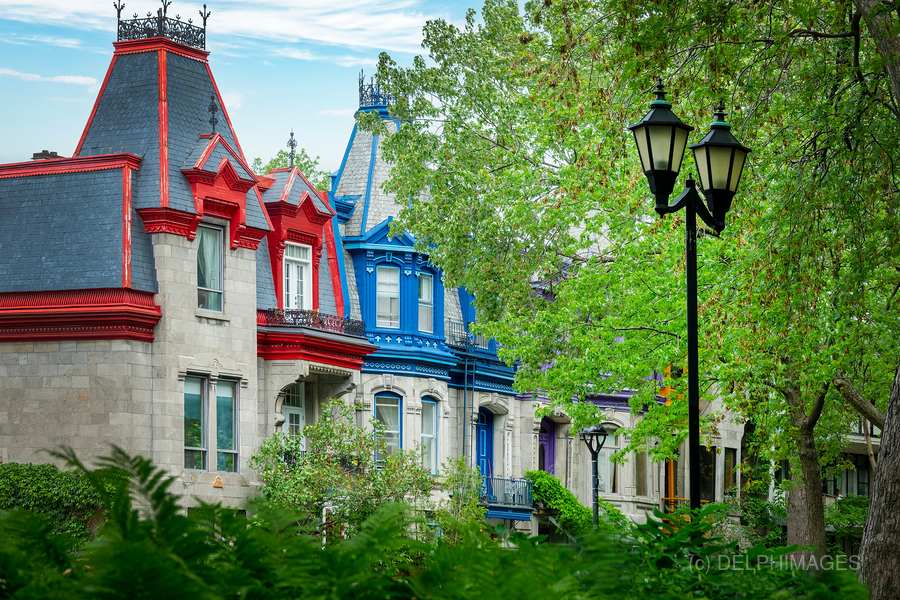 Victorian houses in Montreal by DELPHIMAGES Wall Art