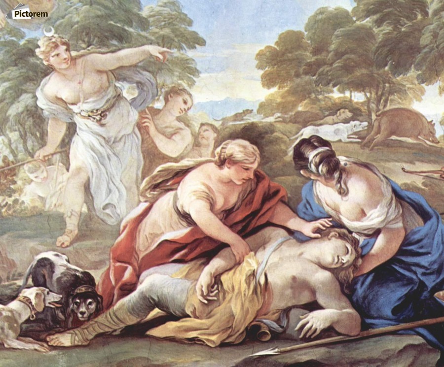 The Death of Adonis by Luca Giordano Wall Art