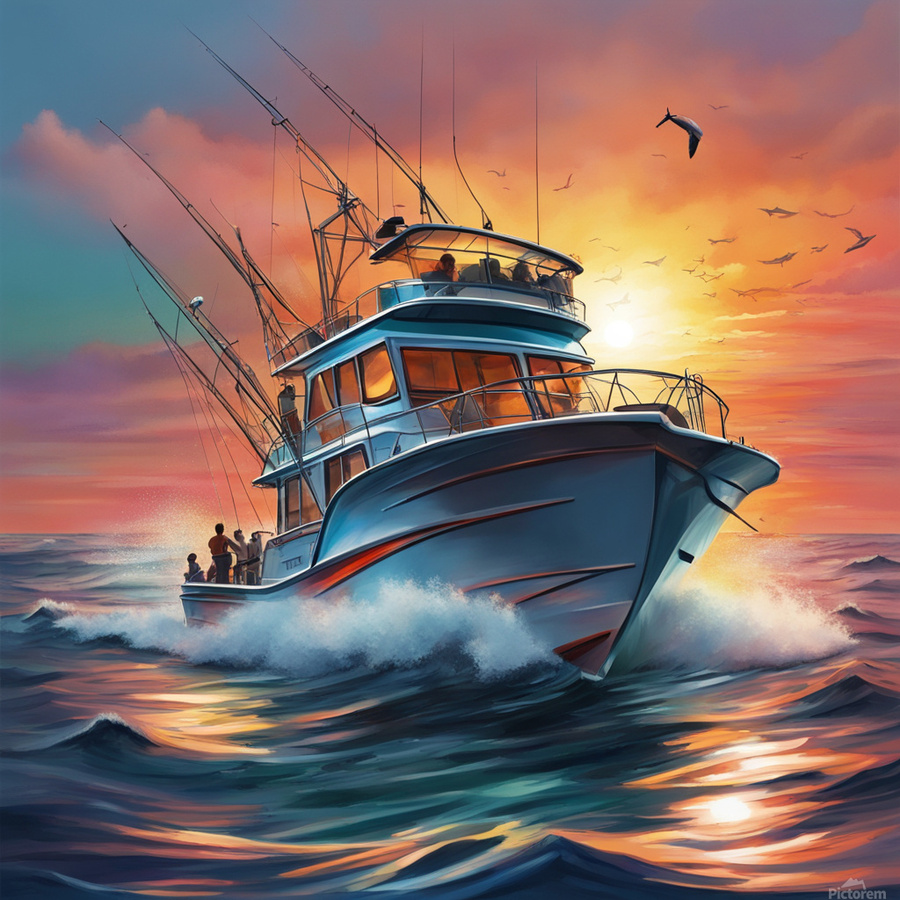 Realistic fantasy Offshore Sport fishing boat double and triple decker ...