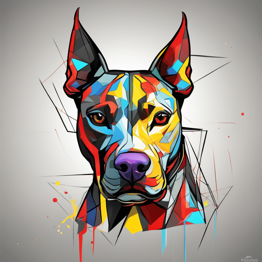 Ferrari Eclipse Pitbull Abstract style by AIGALLERY Wall Art