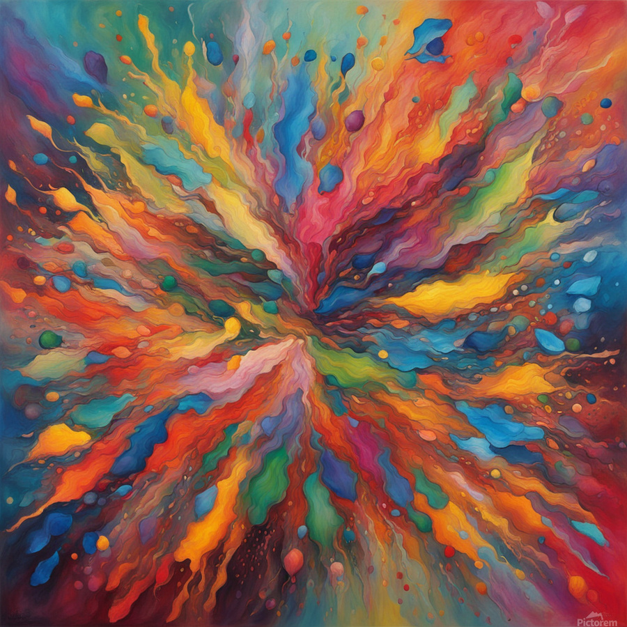 A painting inspired by nature bursting with bright colors by AIGALLERY ...