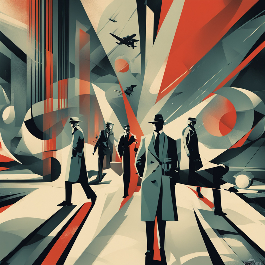cold war spies Abstract style by AIGALLERY Wall Art