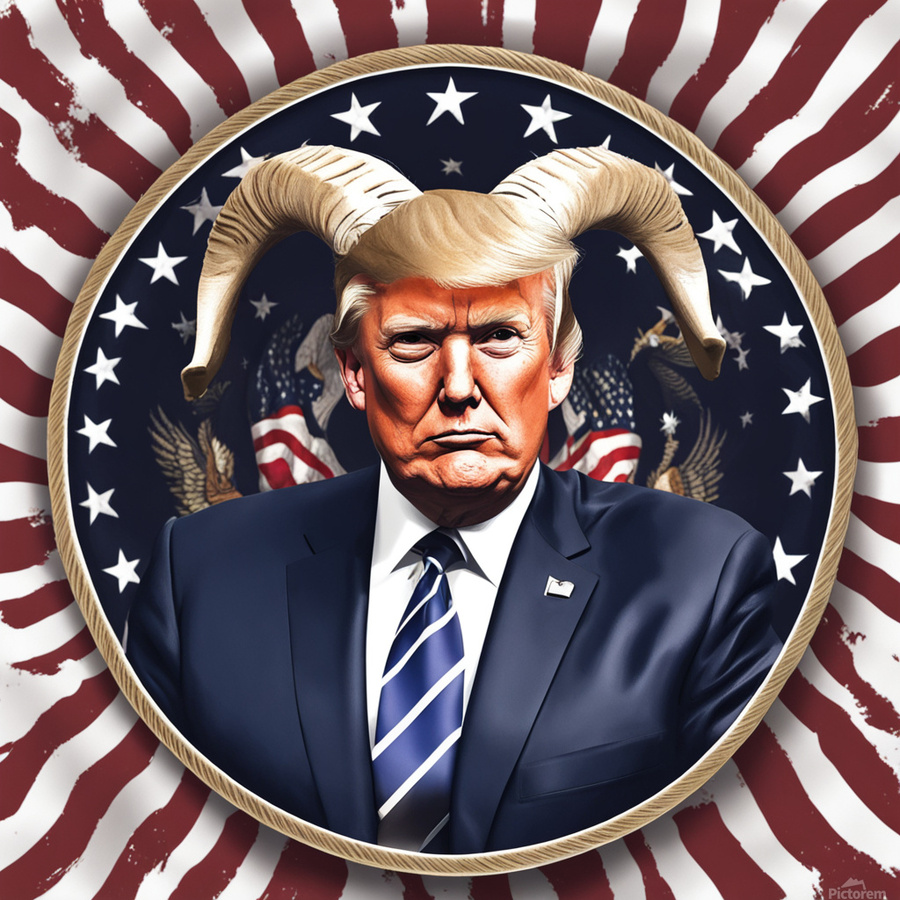 President Trump the goat by AIGALLERY Wall Art