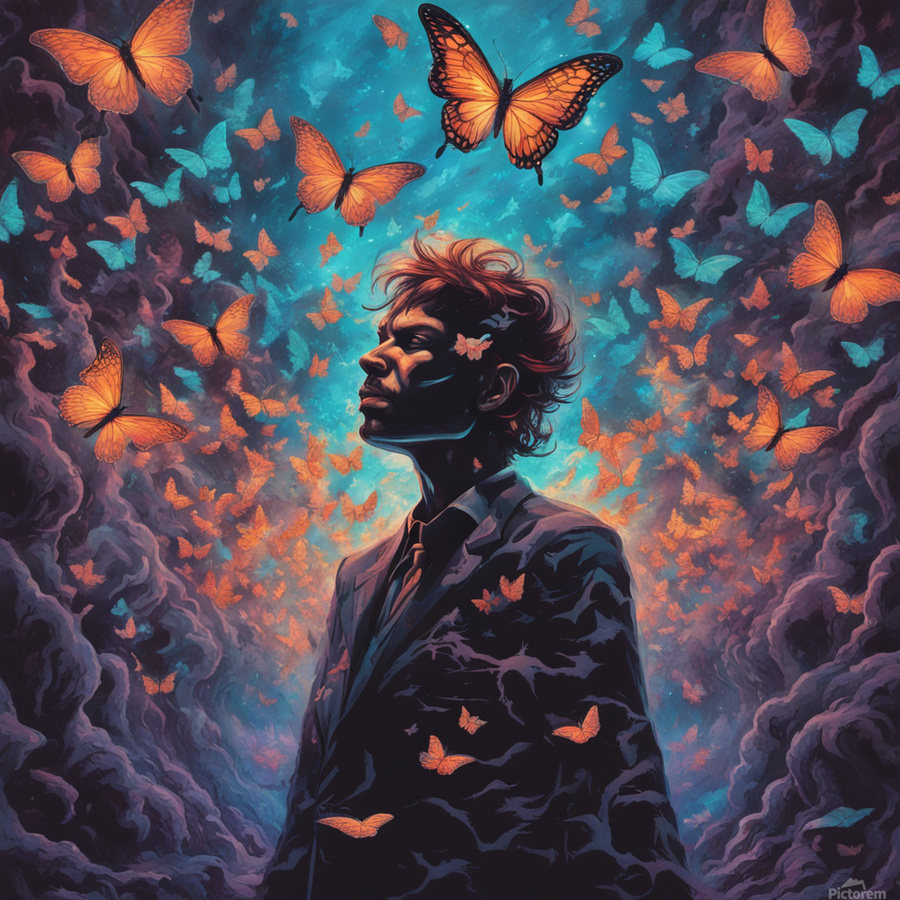 a nightmare mind being attacked by a army of transluscent glowing ...