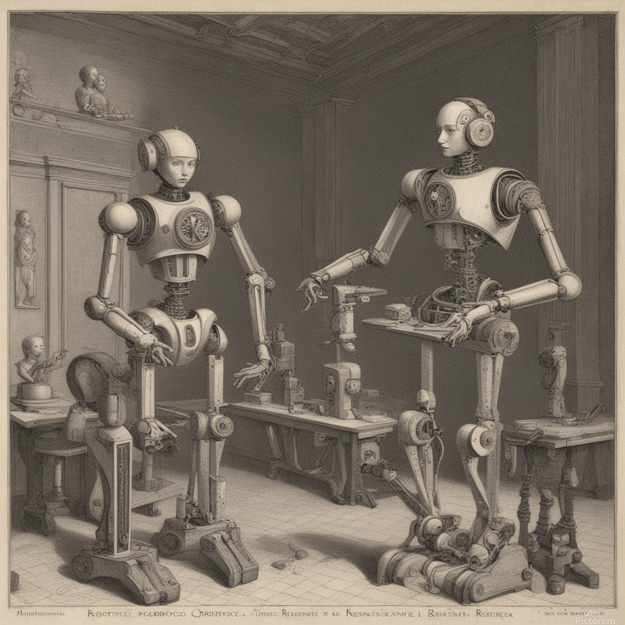 Robotics in Renaissance. by AIGALLERY Wall Art
