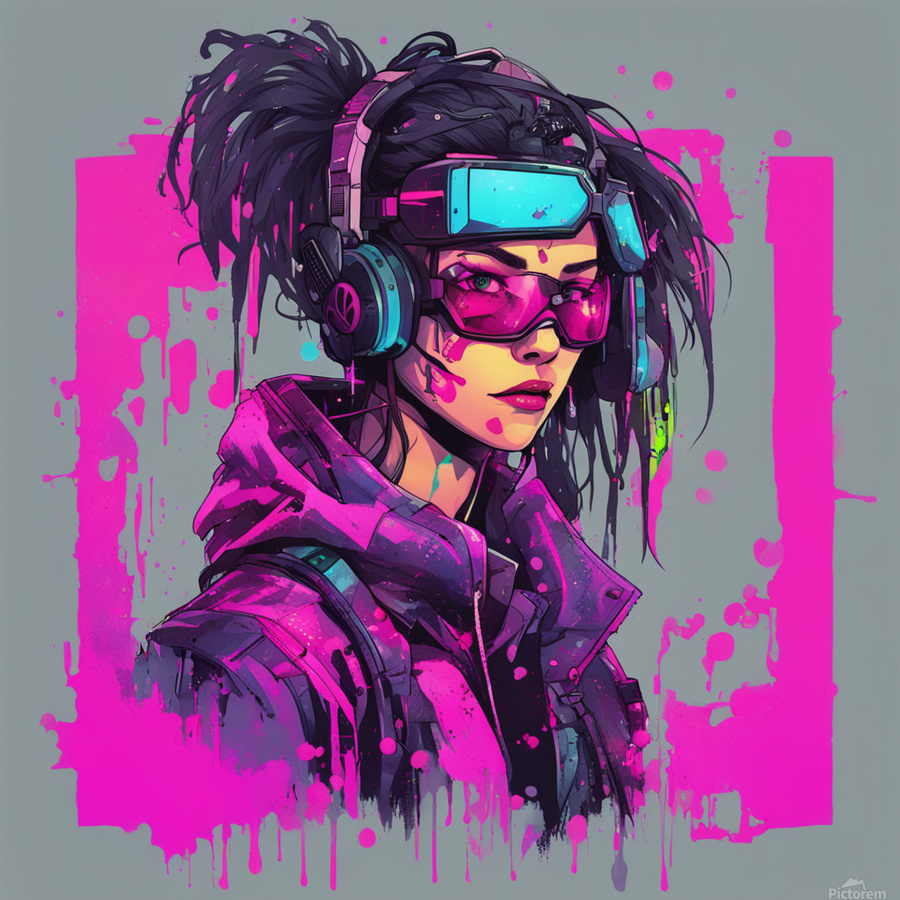 Splat Cyberpunk style by AIGALLERY Wall Art
