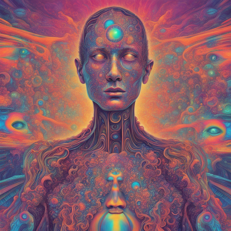 ai takes over the people Psychedelic style by AIGALLERY Wall Art