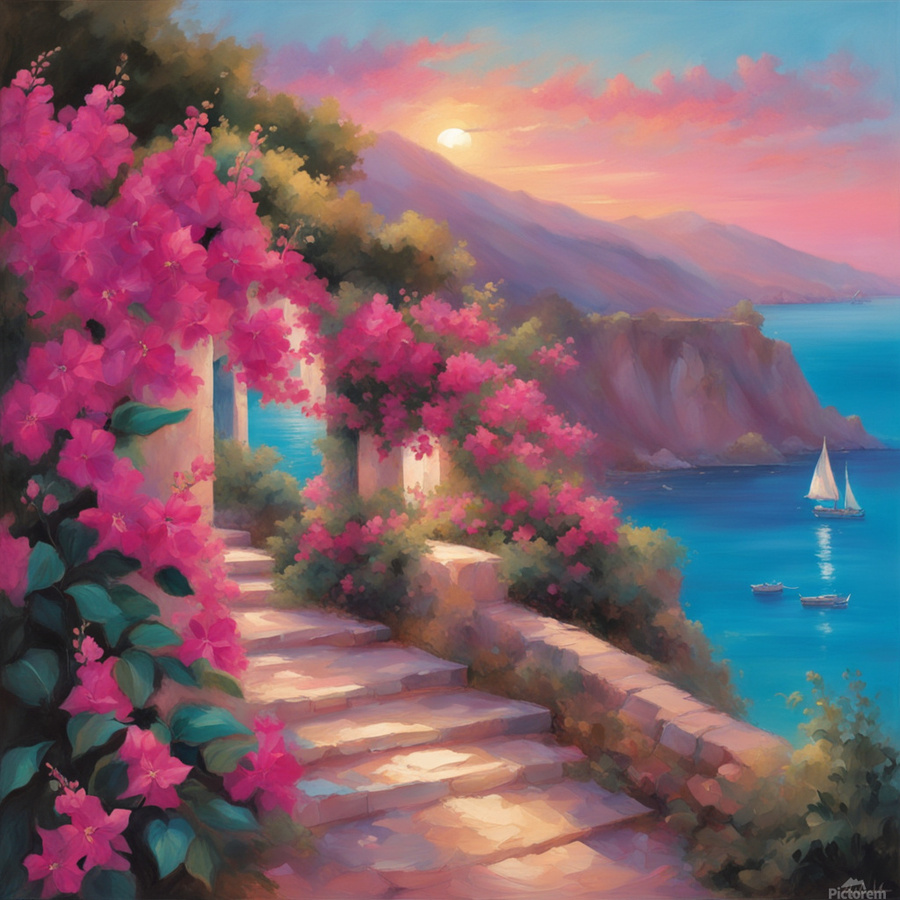 A fascinating and vibrant landscape as day and night pass with a ...