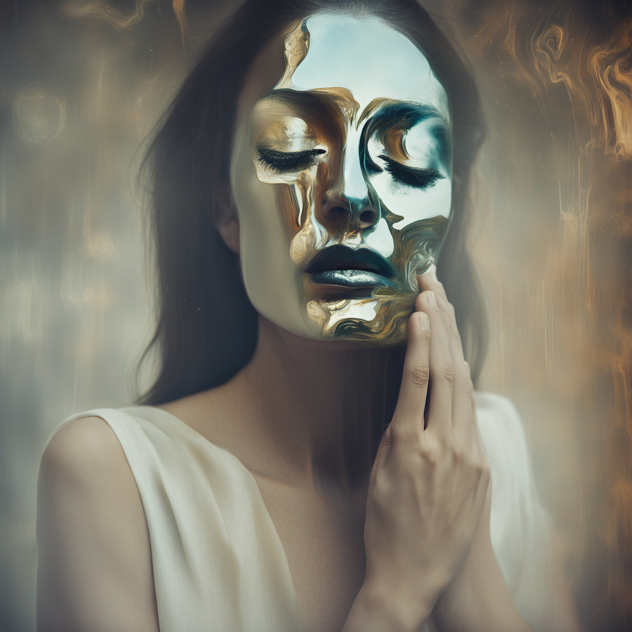 woman reflecing on our insecurities spiritual uplifting abstract ...