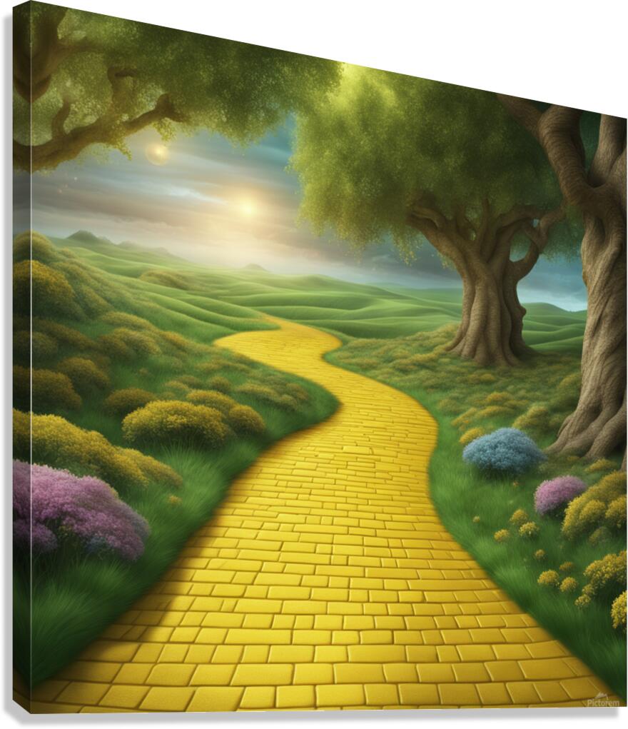Realistic high definition magical wizard of Oz yellow brick road ...