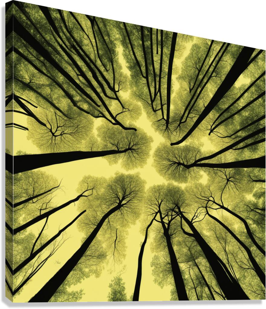 Glowing tree canopy walk. Abstract style by AIGALLERY Wall Art