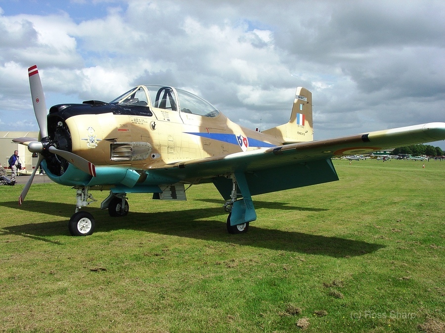 North American T-28S Fennec Armee de L Air by Ross Sharp Wall Art