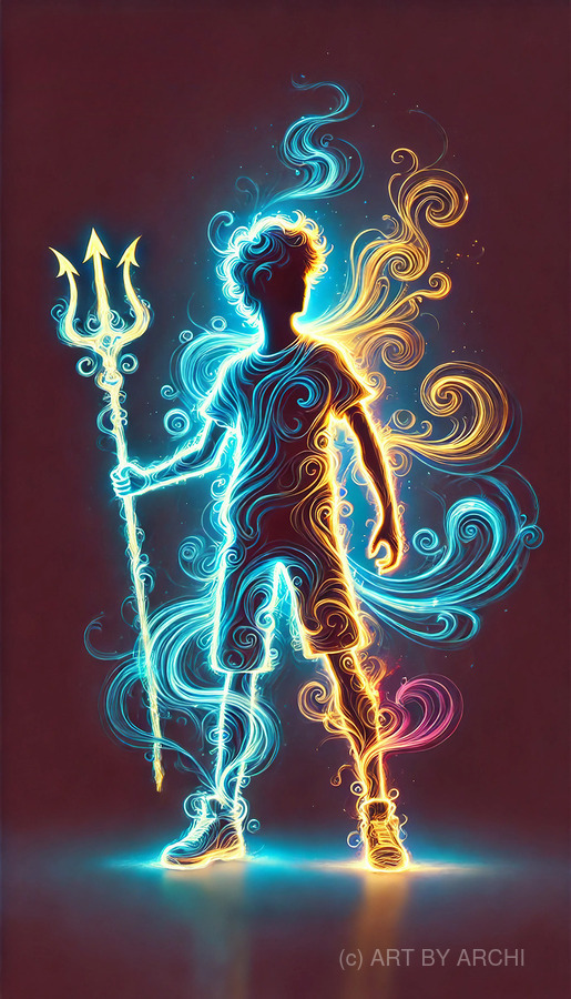 Neon Guardian of Percy Jackson by ART BY ARCHI Wall Art