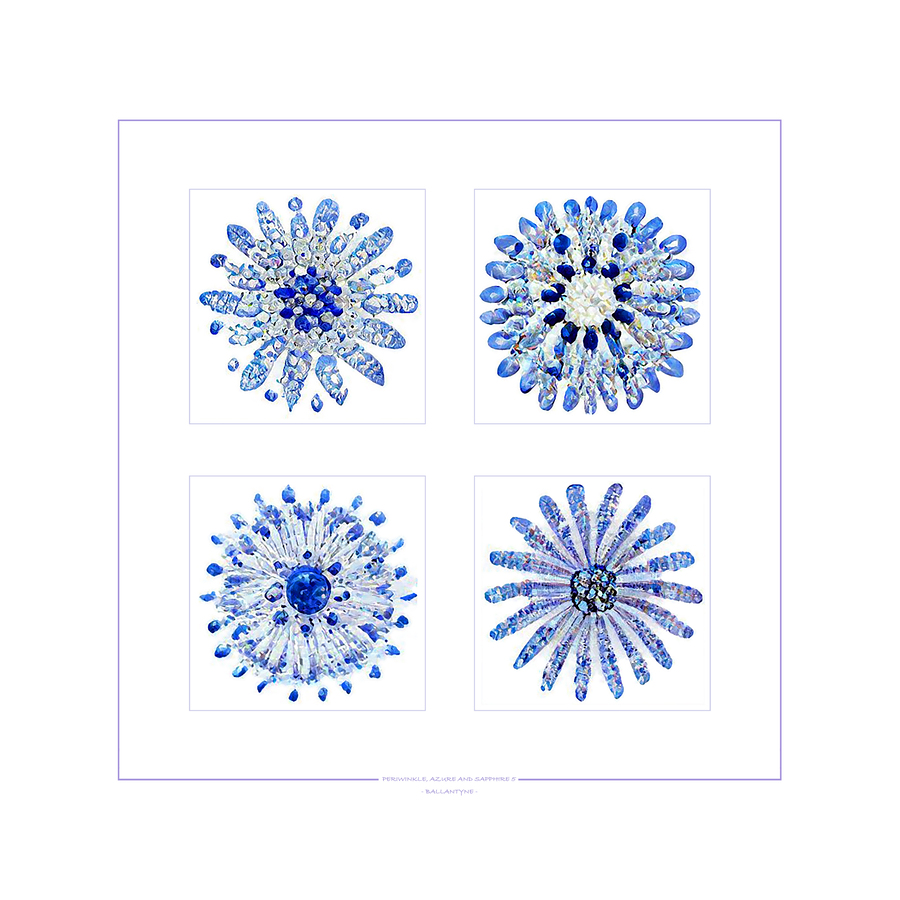 Starburst 2x2 Periwinkle Azure and Sapphire 5 by Peter Ballantyne Wall Art
