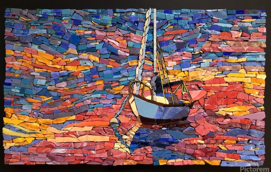 Sunset Sailboat by Michelle Sider Wall Art