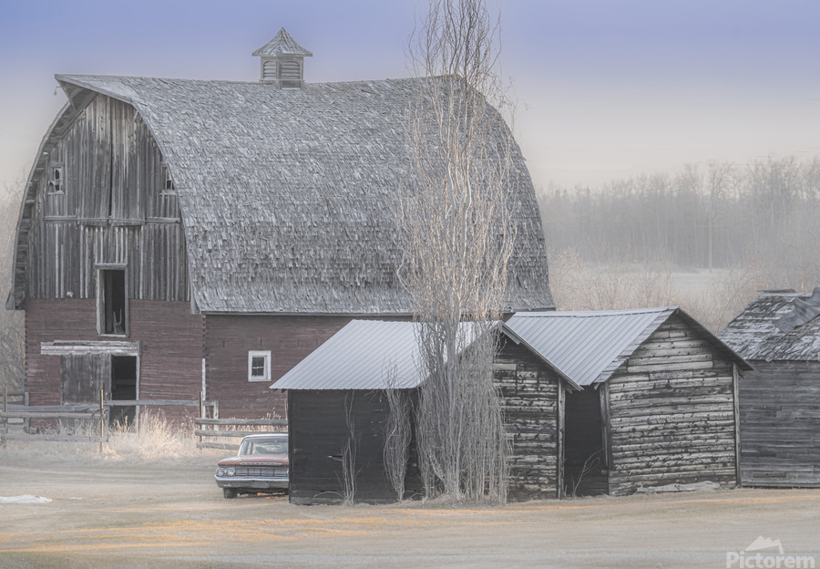Sixties Barn Scene by Kevin MacLellan Wall Art