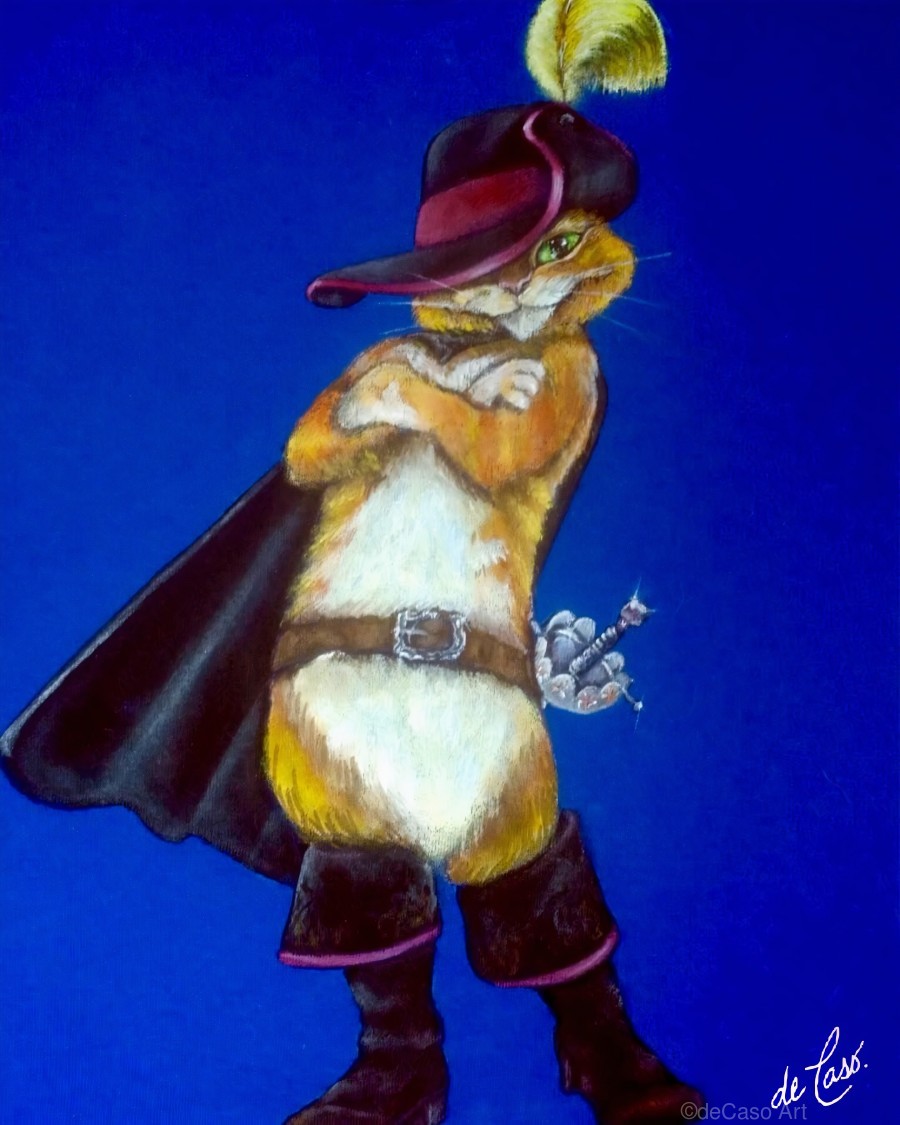 Puss in Boots The Booted Cat by deCaso Art Wall Art