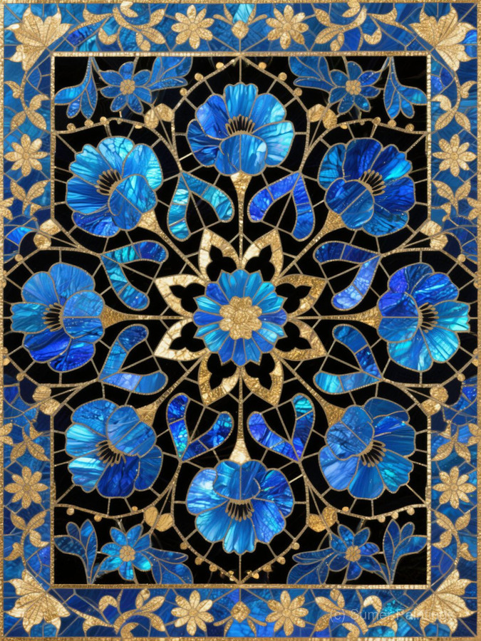 Luminous PsycheMosaic: Himalayan Blue Poppy Grid Mandala Painting by ...