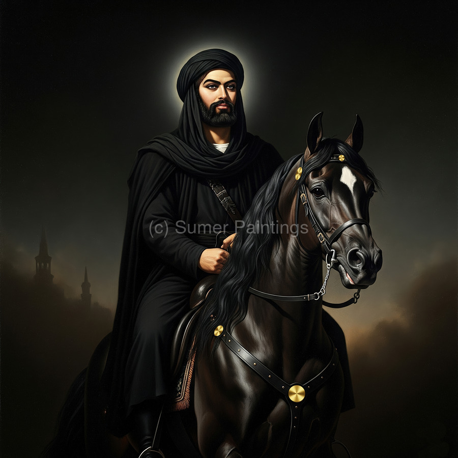 Imam Ali: The Knight of Faith in the Veil of Night by Sumer Paintings ...