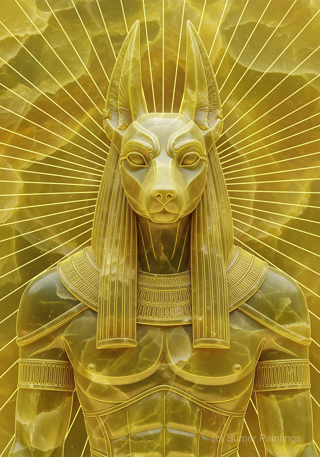 Anubis: The Gilded Soul Guide by Sumer Paintings Wall Art