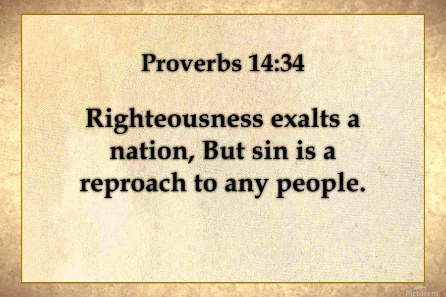 Proverbs 14 34 by Scripture on the Walls Wall Art