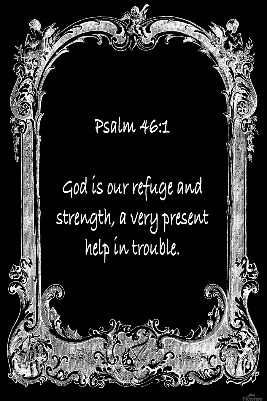 Psalm 46 1 7BW by Scripture on the Walls Wall Art