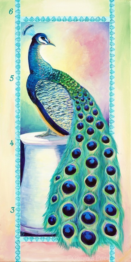 Bright Peacock Growth Chart by Geneva Price Wall Art