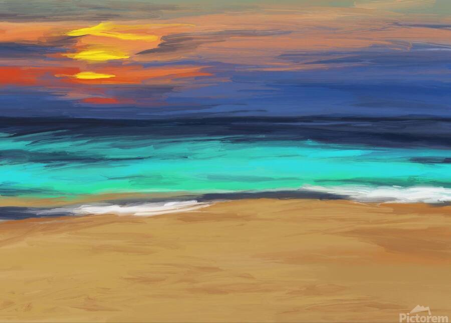 Beach Impression Digital by Taphath Foose Wall Art