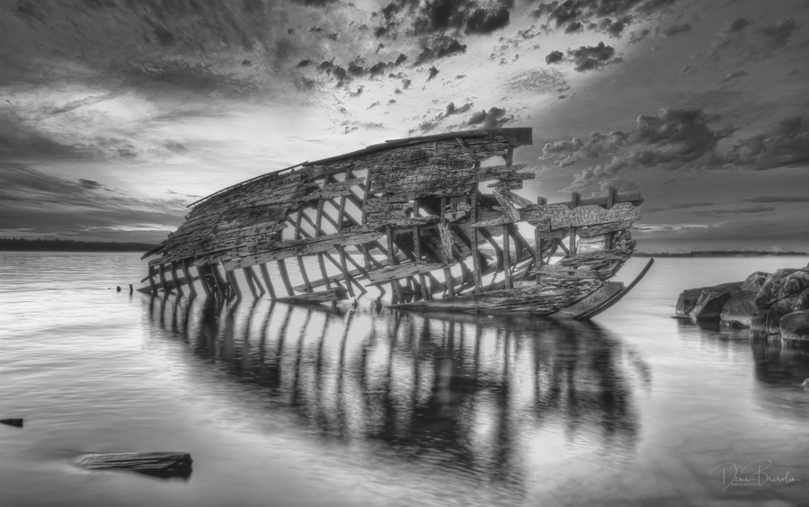 Skeleton Boat Sunrise by Denis Bresolin Photography Wall Art