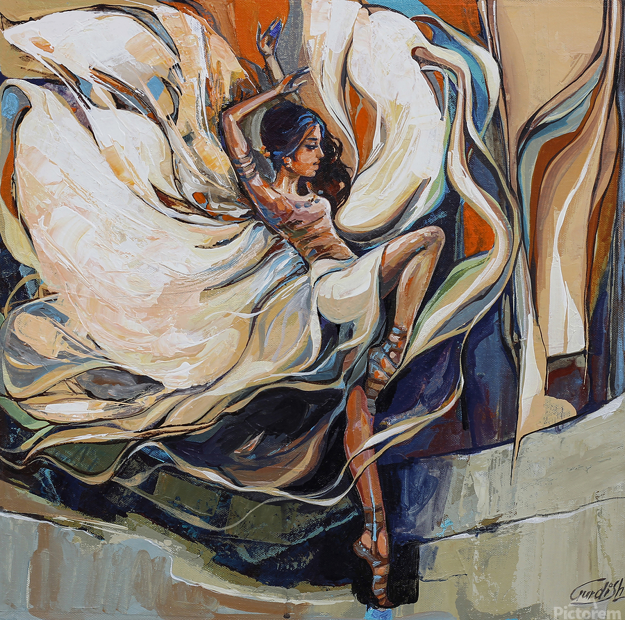 Dance paintings The freedom by Gurdish Pannu India Wall Art
