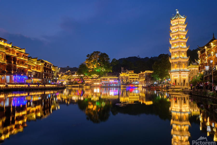 Feng Huang Ancient Town Phoenix Ancient Town China by Dmitry Rukhlenko Wall Art