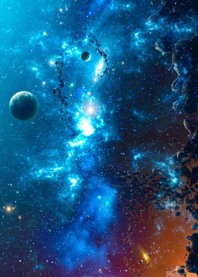 Blue Space Scene by joker1312 Wall Art