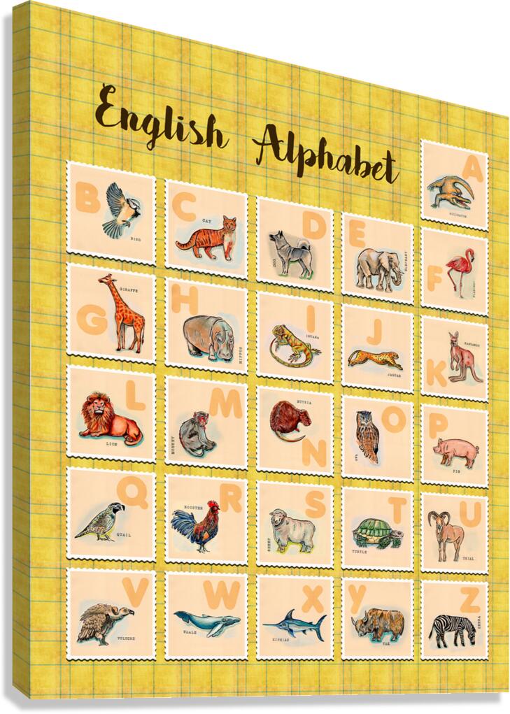 hand drawn animals poster for English alphabet by Ariadna-de-Raadt Wall Art