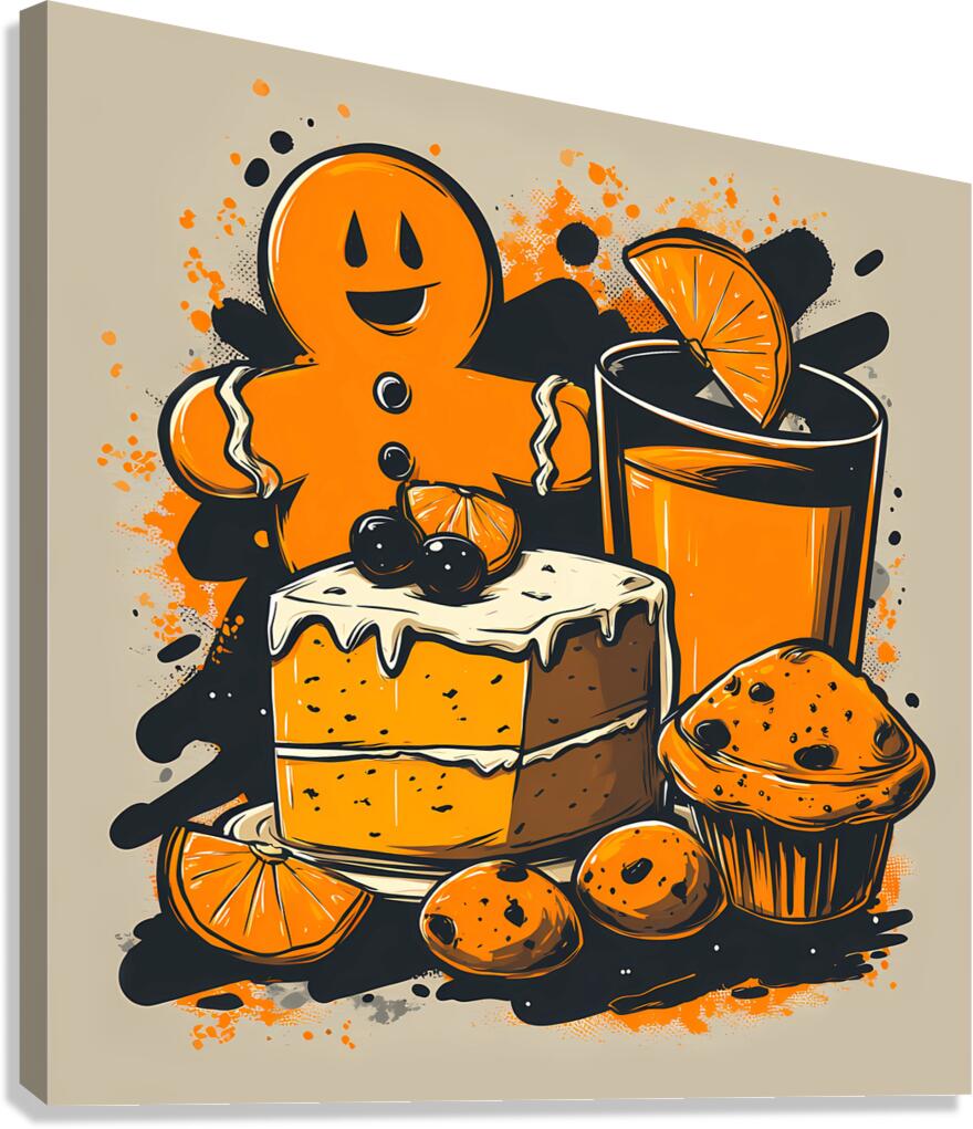 Christmas cake gingerbread cookies man mince pie and a glass by Ariadna ...