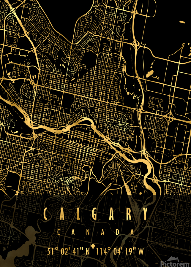 CALGARY MAP CANADA by Mapolis Wall Art