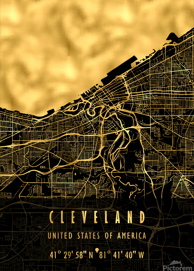 CLEVELAND MAP USA by Mapolis Wall Art