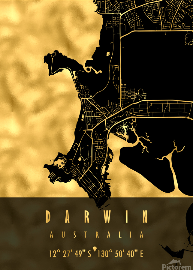 DARWIN MAP AUSTRALIA by Mapolis Wall Art