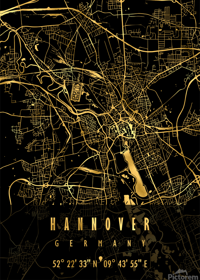HANNOVER MAP GERMANY by Mapolis Wall Art