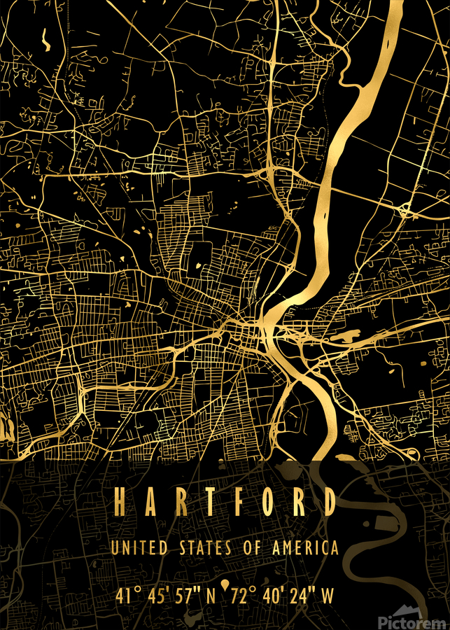 HARTFORD MAP USA by Mapolis Wall Art