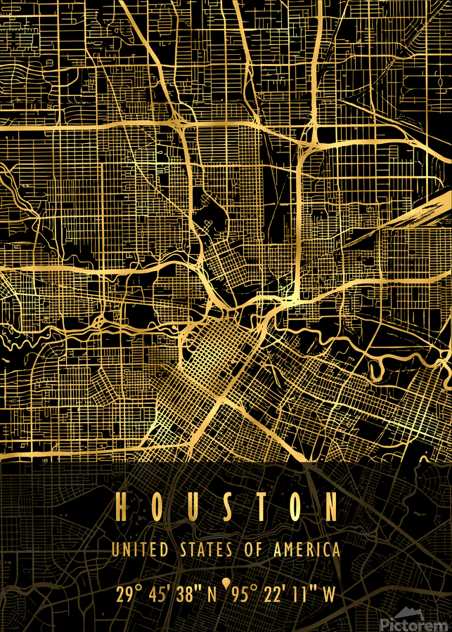 HOUSTON MAP USA by Mapolis Wall Art