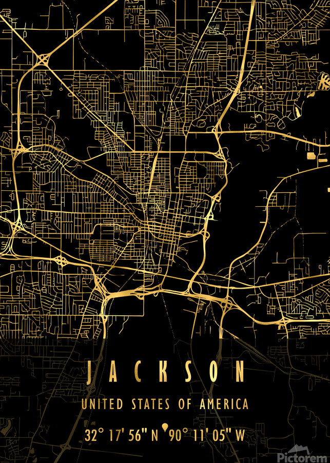 JACKSON MAP USA by Mapolis Wall Art