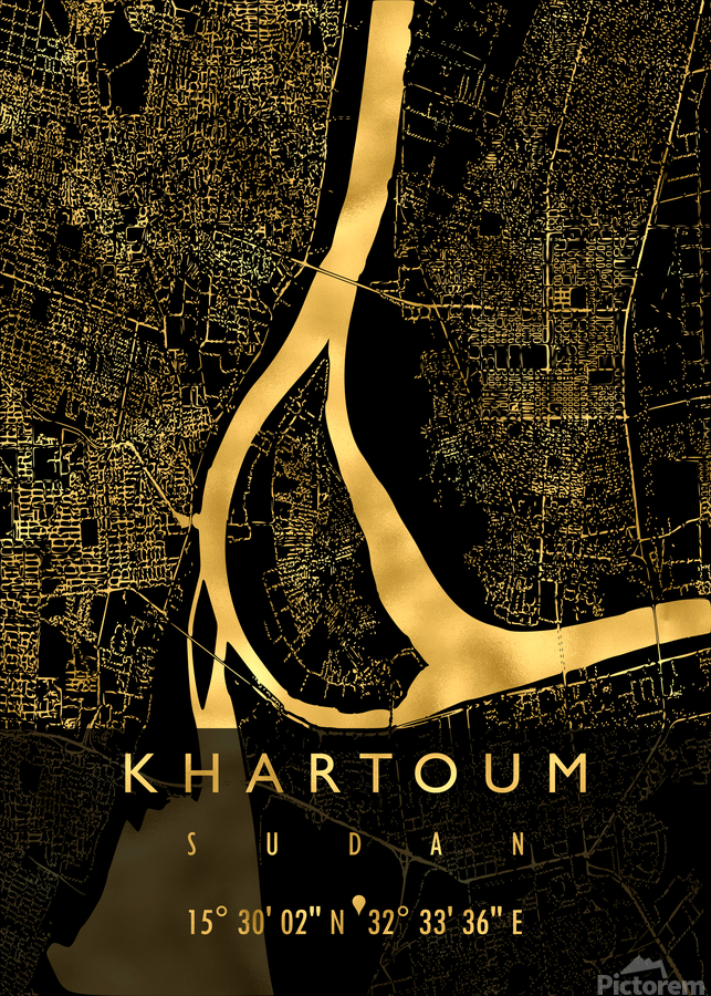 KHARTOUM MAP SUDAN by Mapolis Wall Art