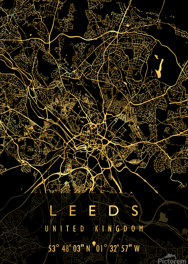 LEEDS MAP UNITED KINGDOM by Mapolis Wall Art