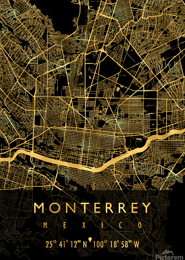 MONTERREY MAP MEXICO by Mapolis Wall Art