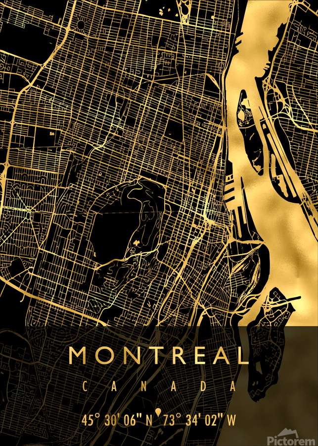 MONTREAL MAP CANADA by Mapolis Wall Art