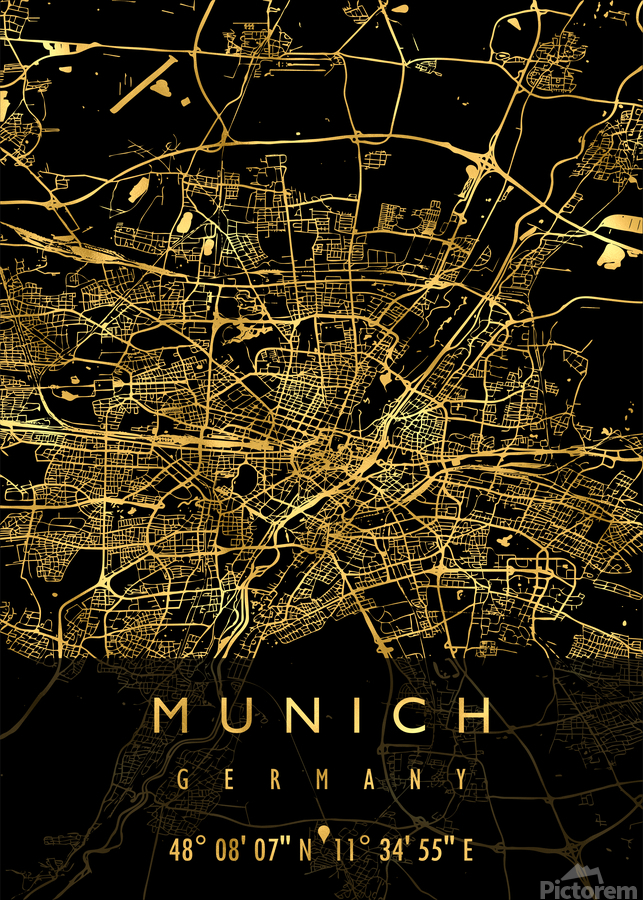 MUNICH MAP GERMANY by Mapolis Wall Art