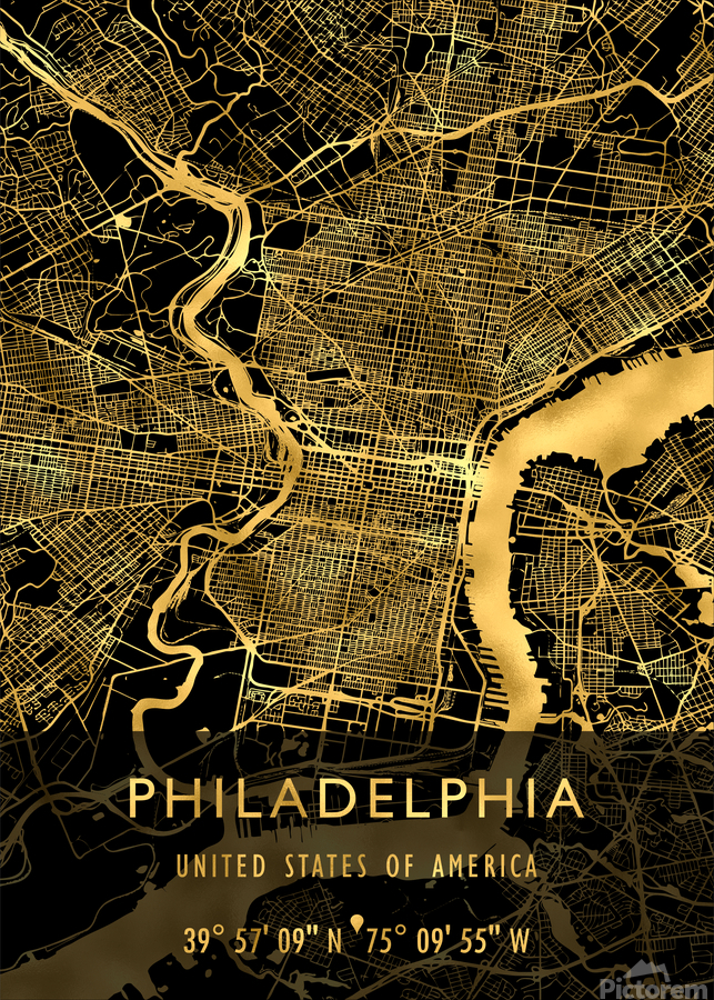 PHILADELPHIA MAP USA by Mapolis Wall Art