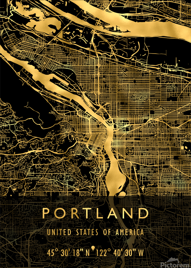 PORTLAND MAP USA by Mapolis Wall Art