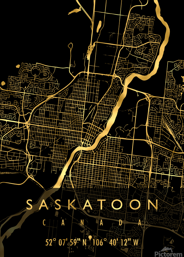 SASKATOON MAP CANADA by Mapolis Wall Art
