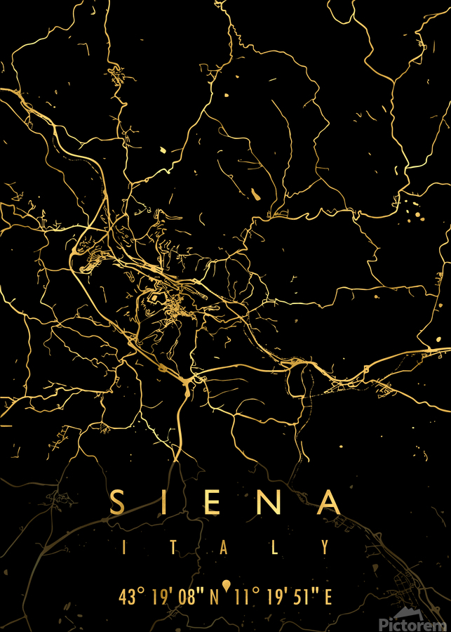 SIENA MAP ITALY by Mapolis Wall Art
